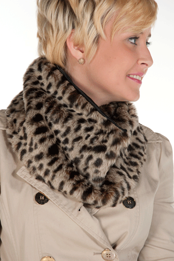 Leopard Skin Fur Neck Warmer