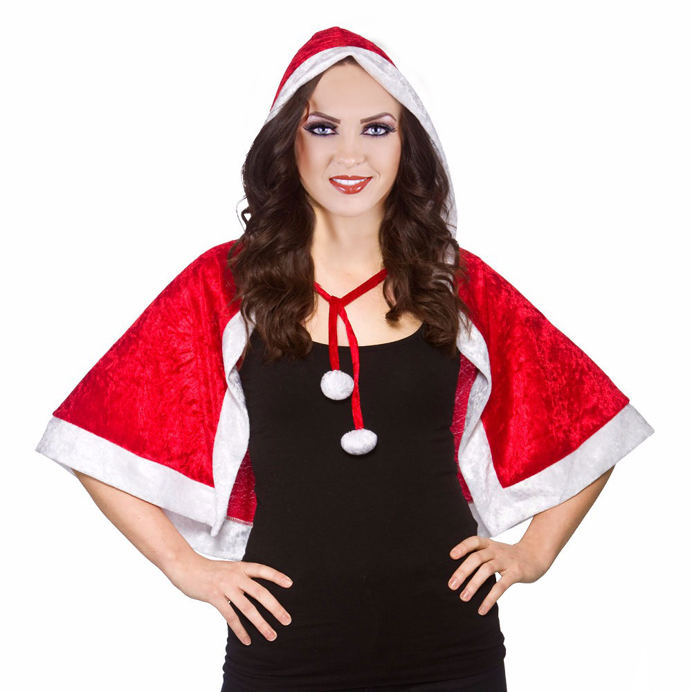 Wickedfun Christmas Santa Velvet Hooded Cape